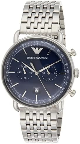 Emporio Armani Mens Quartz Watch, Chronograph Display And Stainless ...