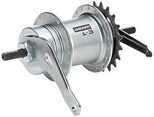 Sram Leisure I-3 3 Speed Hub with Coaster Brake 36H (Hub and Brake) 130 ...