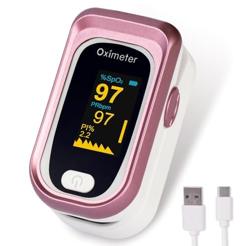 Rechargeable Pulse Oximeter Fingertip, Accurate Heart Rate Monitor ...