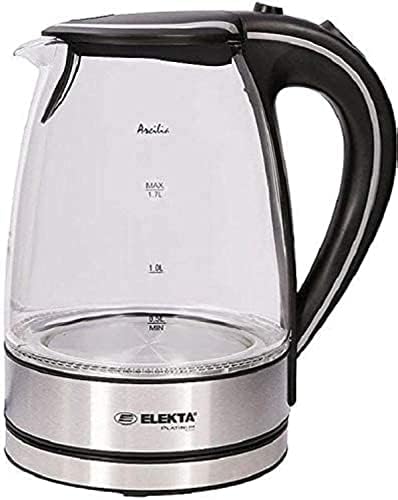 Elekta 1.7 Liter Electric Glass Kettle Cordless LED Light 2200 Watt ...