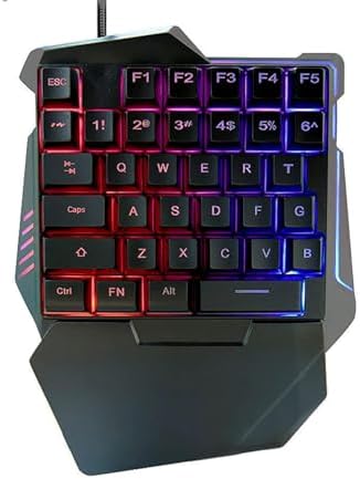 Exon X1084 One Handed Gaming Keyboard RGB Backlit Portable Mini Gaming ...