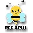 Amazon.com: BEE-OTCH Vinyl 5" Decal Happy Bee Bumblebee Angry Sticker ...