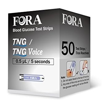 Amazon.com: FORA V10 / V12 / D10 / D20 Blood Glucose Test Strips, 50 ...