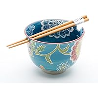 Amazon.com | Quality Japanese Ramen Udon Noodle Bowl with Chopsticks ...