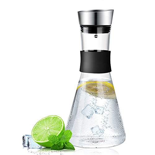 Borosilicate Glass Pitcher with Stainless Steel Flow Lid