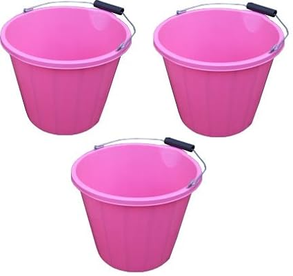3 x 3 gallon PINK bucket/builders bucket/made in uk: Amazon.co.uk ...