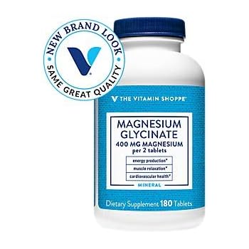 Amazon.com: The Vitamin Shoppe Magnesium Glycinate 400MG, Supports ...