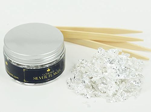 Barnabas Blattgold: Edible Silver Leaf Flakes [350mg/Jar] - aka Silver ...