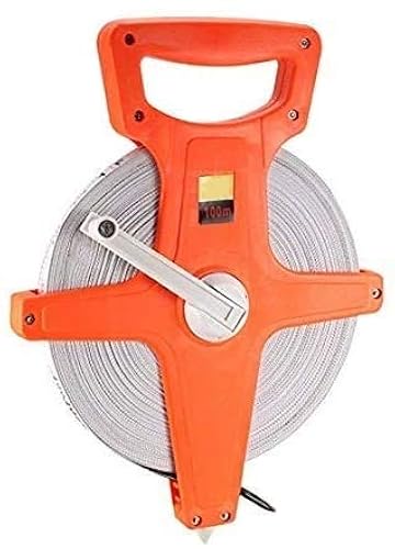 Yima Open Reel Fiberglass Tape Measure, 330 Feet/100 Meters, Orange ...