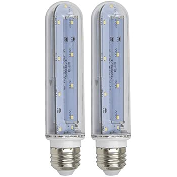 Tento Lighting LED T10 Tubular White LED Bulb Medium Base E26 60 Watt 5000k Type T Appliance ...