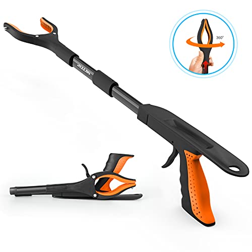 Jellas 2-Pack 32 Inch Grabber Reacher Tool with Magnetic Tip, Reacher Grabber with 360 Degrees ...