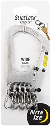 Nite Ize SlideLock KeyRack, Large Locking Carabiner Key Chain With 5 S ...
