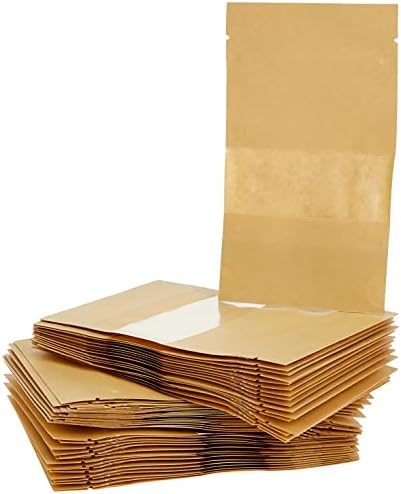 Hotpack Kraft Paper Zip Lock Bag 50-Pieces, 14 cm x 9 cm x 3 cm Size ...