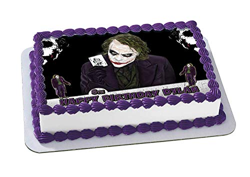 Buy EdibleInkArt The Joker Edible Cake Topper Personalized Birthday 1/4 ...