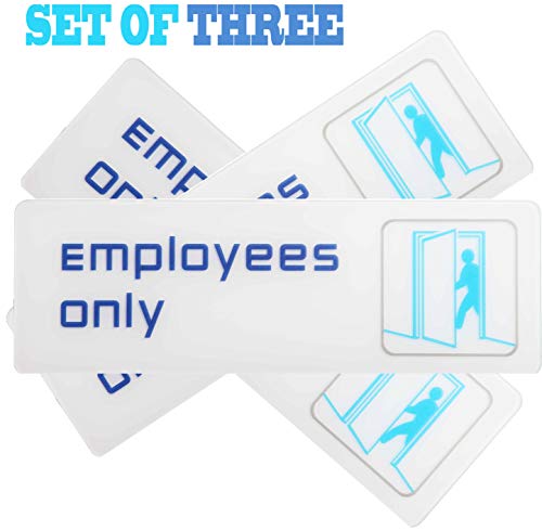 Employees Only Sign Plastic Self Adhesive Staff Only Sign W/Symbols ...