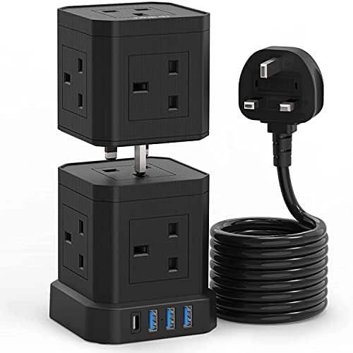 Jaliban Extension Tower Type-C, 3 USB Ports, Dual Use Design, 3 Meter ...