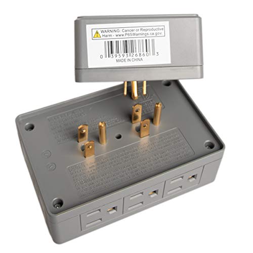 2 Side Entry 6-Way Electrical Socket Outlet Splitter In-Wall Tap ...