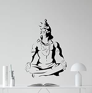 Buy Marvellous Lord Shiva Wall Decal, Home Decor God Shiv Shankar Wall ...