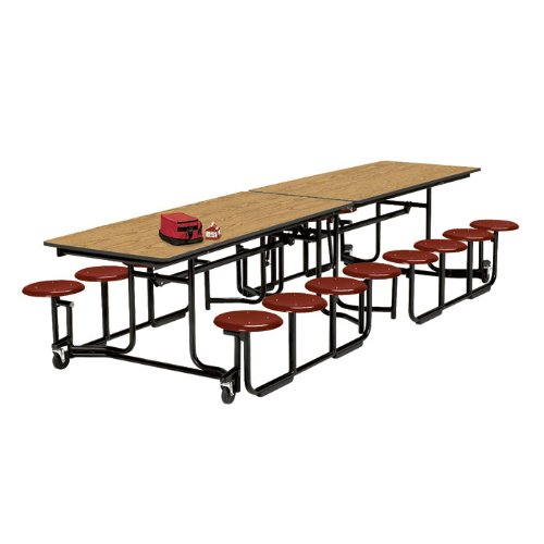 Amazon.com: KI Furniture 8' Long Cafeteria Table with 8 Stools: Kitchen ...