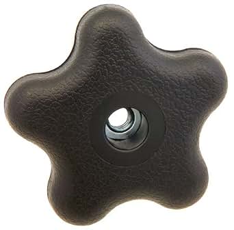 2 1/4 dia., 1/4-20 thds., Five Prong Plastic Knob w/Black Polypropylene ...