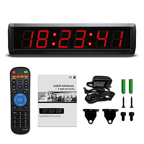 GANXIN LED Countdown Clock/Up Digital Timer, 12/24-HourTime Clock ...