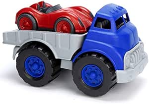 Amazon.com: Green Toys Flatbed & Race Car, Blue/Red FFP - Pretend Play ...