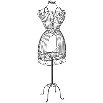 Vintage Designers Black Metal Scrollwork Wire Frame Dress Form Display ...