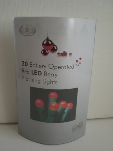 20 BATTERY OPERATED RED LED BERRY FLASHING LIGHTS: Amazon.co.uk: Lighting