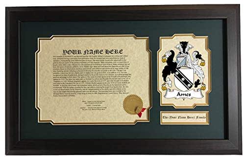 Amazon.com: Ames - Coat of Arms and Last Name History, 14x22 Inches ...