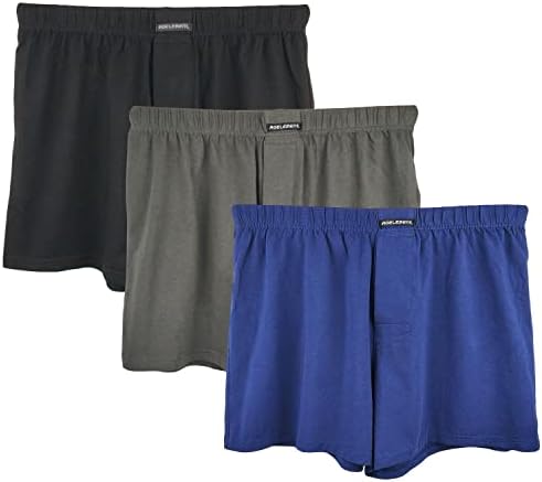 Men's Cotton Classic Underwear Relaxed Knit Boxers with Comfortable ...