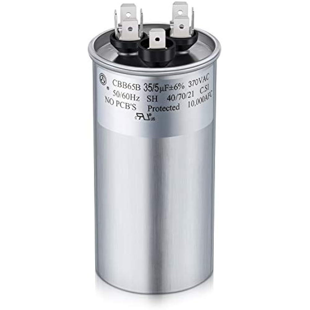 35 Uf MFD 370 V Dual Run Round Capacitor For Condenser Straight Cool 35-uf-mfd-370-v-dual-run-round-capacitor-for-condenser-straight-cool