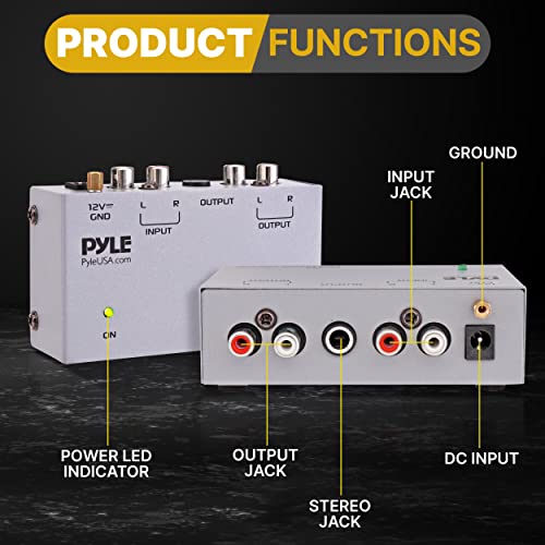 Pyle Phono Turntable Preamp - Mini Electronic Audio Stereo Phonograph ...