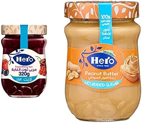 سعر Hero Jam With Forest Berry Flavor- Light- 320 Gm & Hero peanut ...