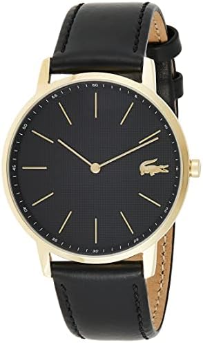 Lacoste Mens Quartz Watch, Analog Display and Leather Strap 2011004 ...