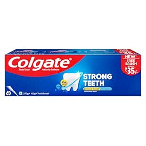 Buy Colgate Strong Teeth, 300g, India’s No: 1 Toothpaste Brand, Calcium ...