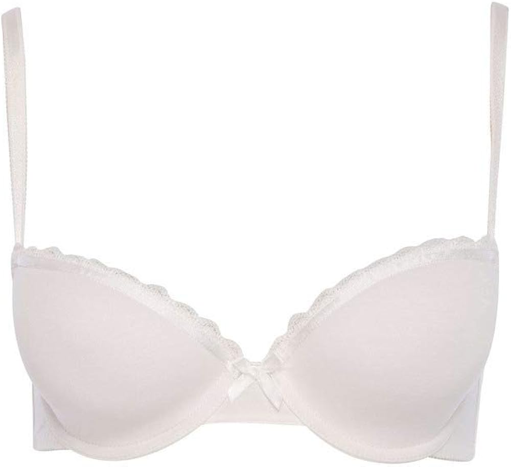 Buy NAYOMI Womens Solid Lace Padded Underwired Push Up Bra (White_32A ...