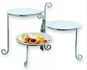 Amazon.com | 14” Chrome Folding Three Tier Buffet Server Fits 9” ~ 11 ...