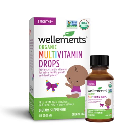 Wellements Organic Baby Multivitamin Drops | Liquid Supplement for ...