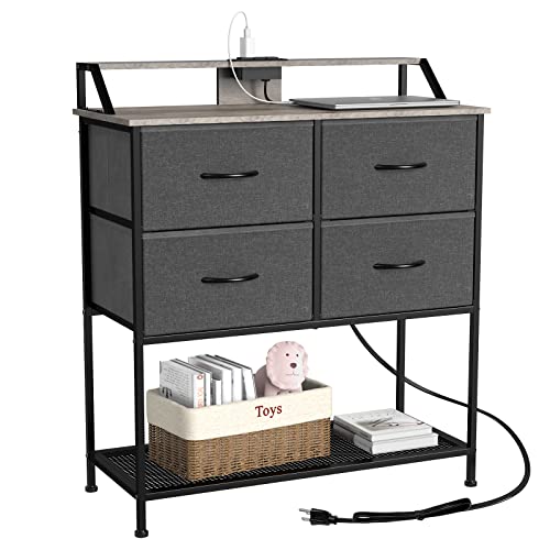 Dresser for Bedroom - Fabric Dresser TV Stand with Charging Station ...