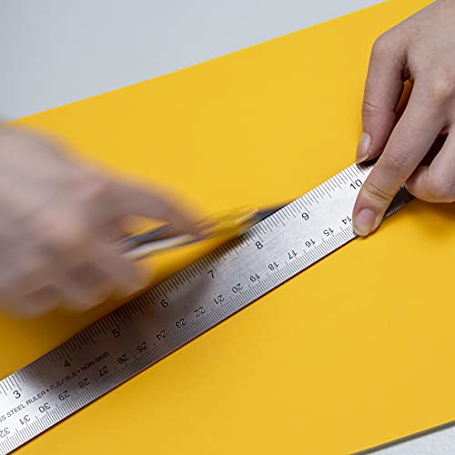 Officemate Classic Stainless Steel Metal Ruler, 15 inches with Metric ...