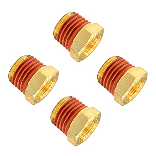 1/8" BSP Female to 1/4" NPT Male Connector, LIONMAX Brass Bushing Fitting Conversion Adaptor ...