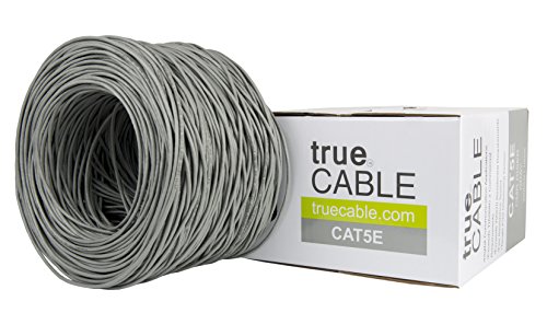 trueCABLE Cat5e Riser (CMR), 1000ft, Gray, 24AWG 4 Pair Solid Bare ...