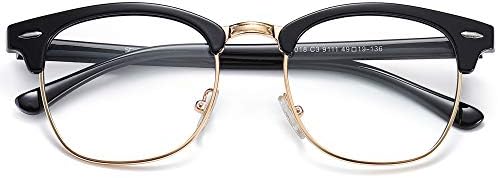 SOJOS Retro Semi Rimless Blue Light Blocking Glasses Half Horn Rimmed ...