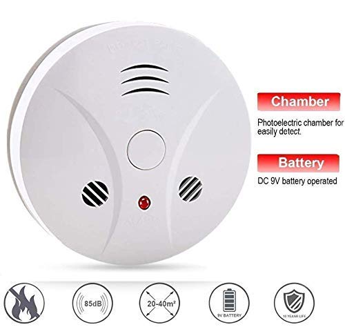 3 Pack Fire Alarms Smoke Detector Battery Operated with Photoelectric ...
