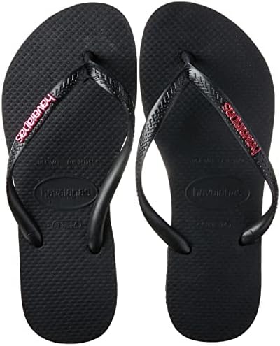Havaianas Slim Logo Metallic Women Flip Flops Black/Pink 33/34 price in ...