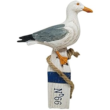 Amazon.com: Nautical Decoration Hand Made Wooden Seagull Figurine, 6.5 ...