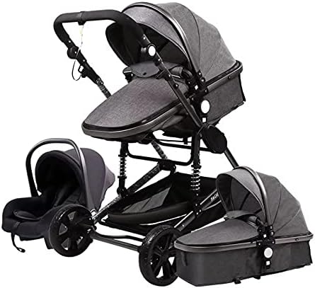 Baby Stroller 3 in 1,Portable Baby Carriage,Fold Pram,Aluminum Frame ...