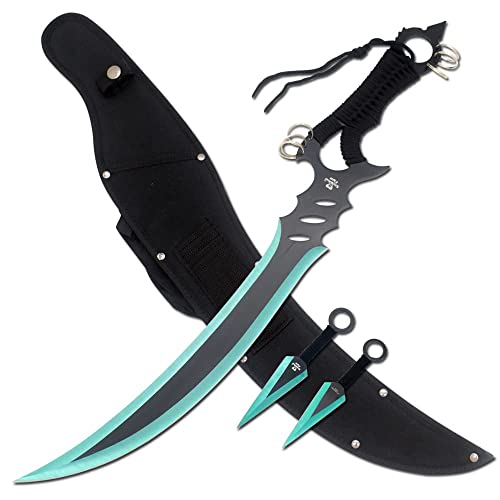 Snake Eye Tactical Ninja Sword and Kunai/Throwing Knife Set with Sheath ...