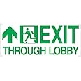 "Exit Through Lobby" Arrow Straight Sign(Glow in The Dark Sign ...