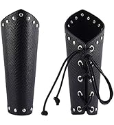 Amazon.com: GelConnie Leather Gauntlet Wristband Medieval Bracers ...